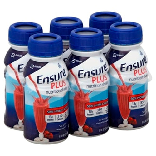 ENSURE PLUS STRAWBERRY NUTRITION SHAKE 6 PACK / 48 FL OZ – Brooklyn Fare