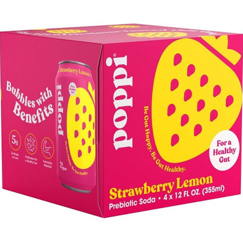 POPPI STRAWBERRY LEMON PREBIOTIC SODA / 12 FL OZ – Brooklyn Fare